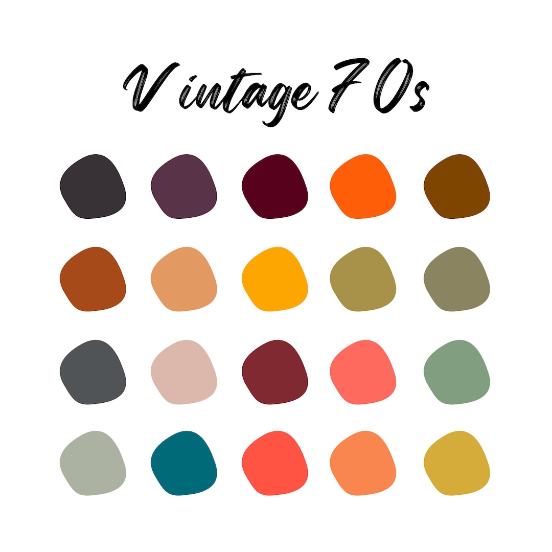 Vintage 70s Digital Art Color Palette - Etsy