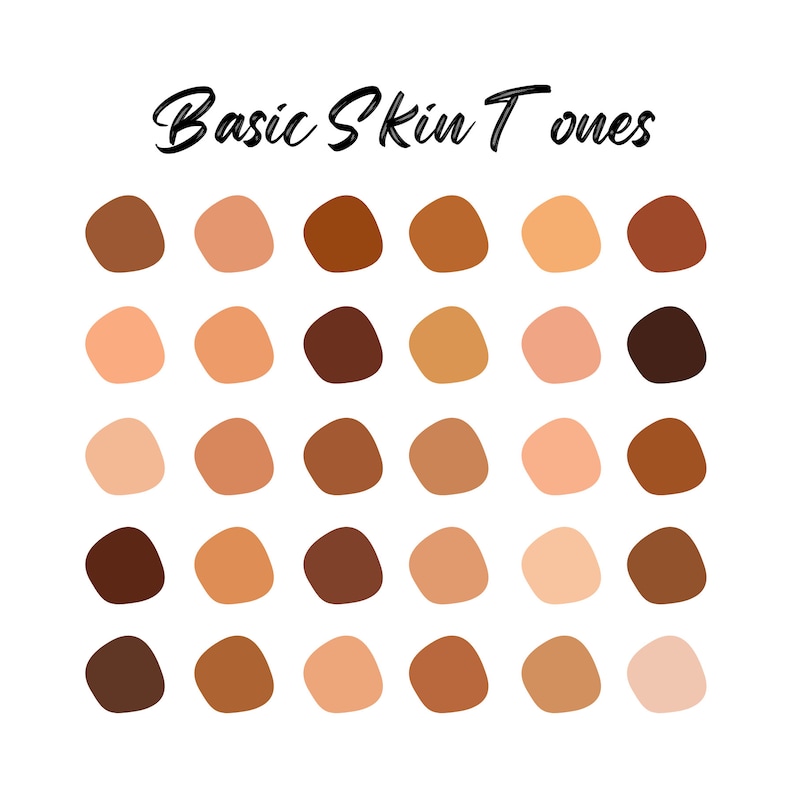 Basic Skin Tones Digital Art Color Palette - Etsy