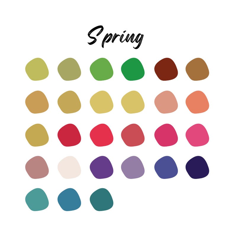 Seasonal Digital Art Color Palettes, Summer, Spring, Autumn, Winter - Etsy