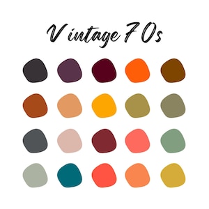 Vintage 70s Digital Art Color Palette - Etsy