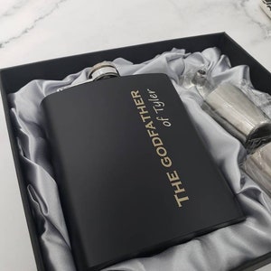Godfather Flask Gift Set, Custom Name, Godfather Gift, Godfather ...