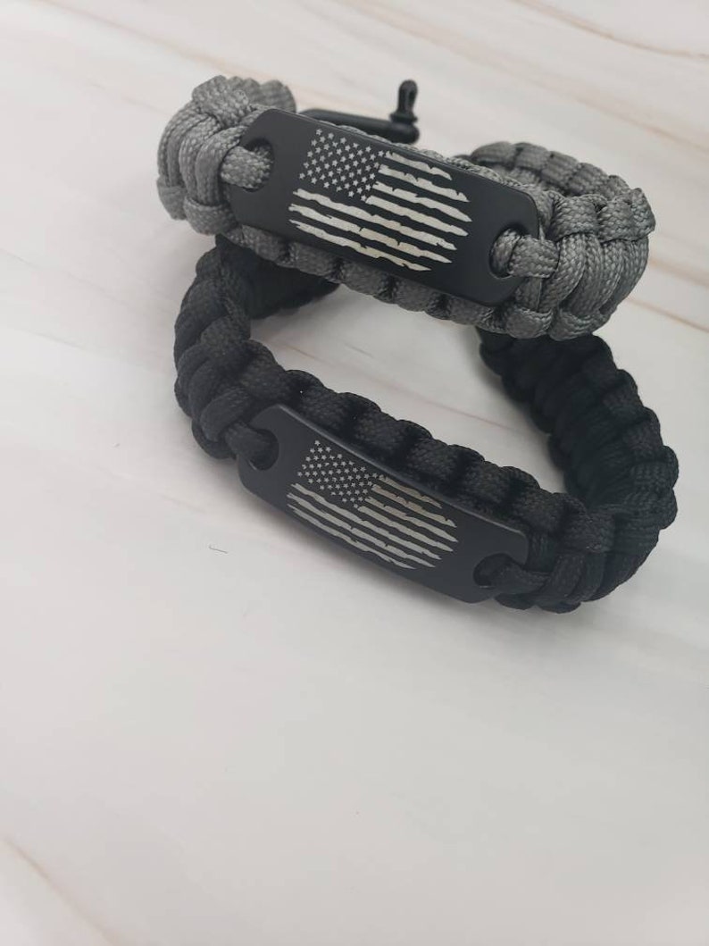 Men's Paracord Distressed American Flag Bracelet, USA, Patriotic, We ...