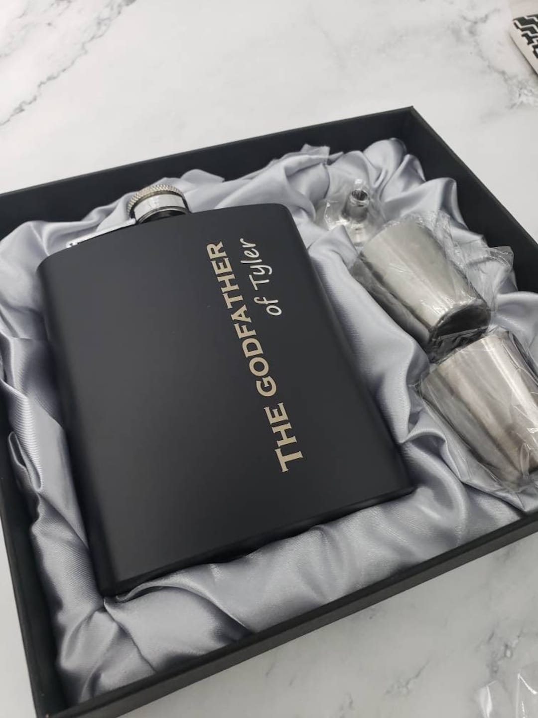 Godfather Flask Gift Set, Custom Name, Godfather Gift, Godfather ...