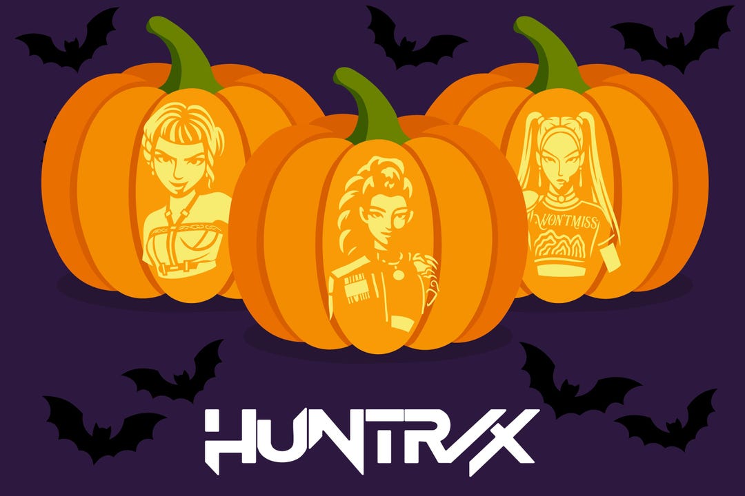 Pumpkin Carving Stencils Kpop Demon Hunters, Printable Halloween ...