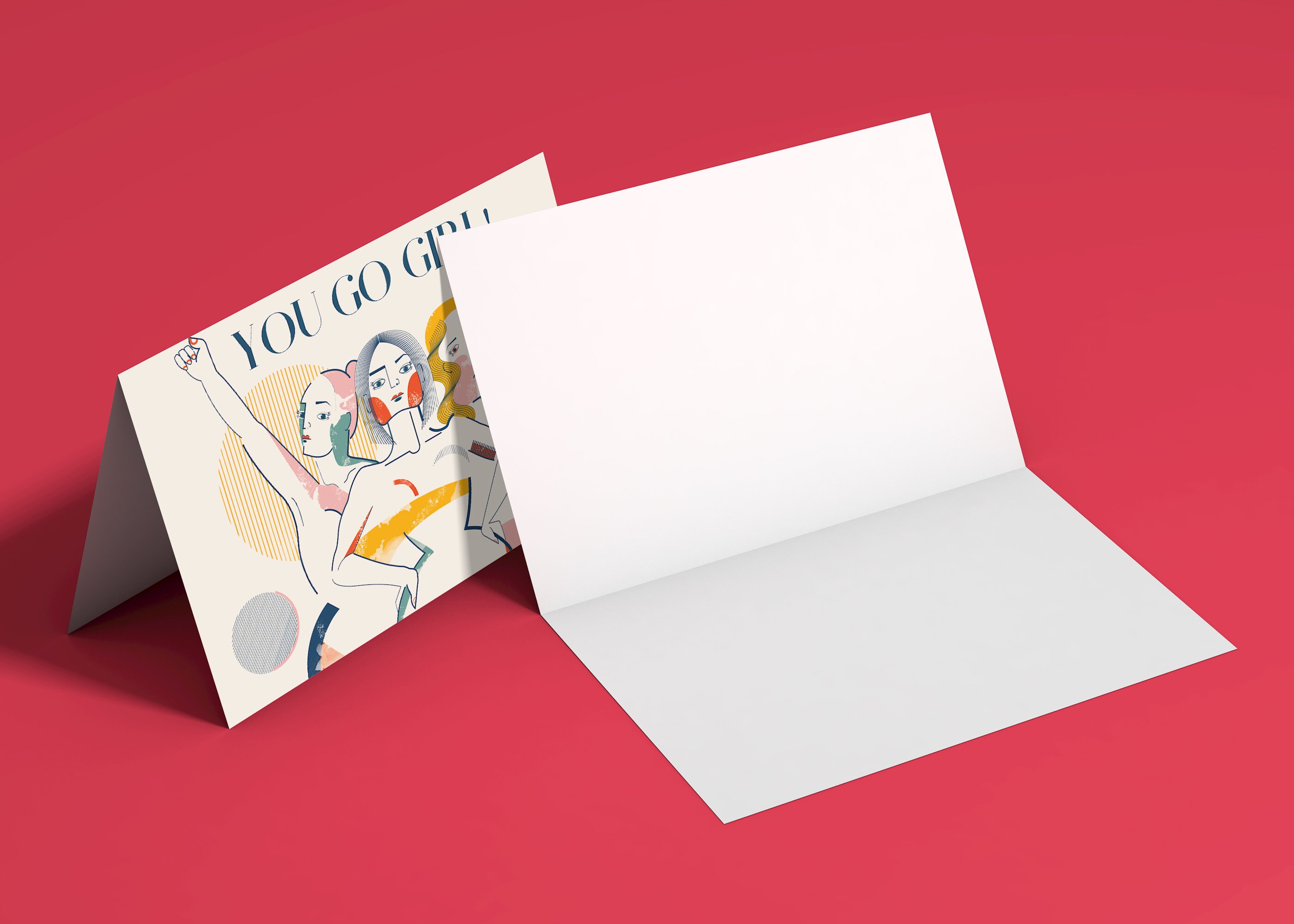 Girlpower Greeting Card Feminist Art Blank Card Greeting - Etsy