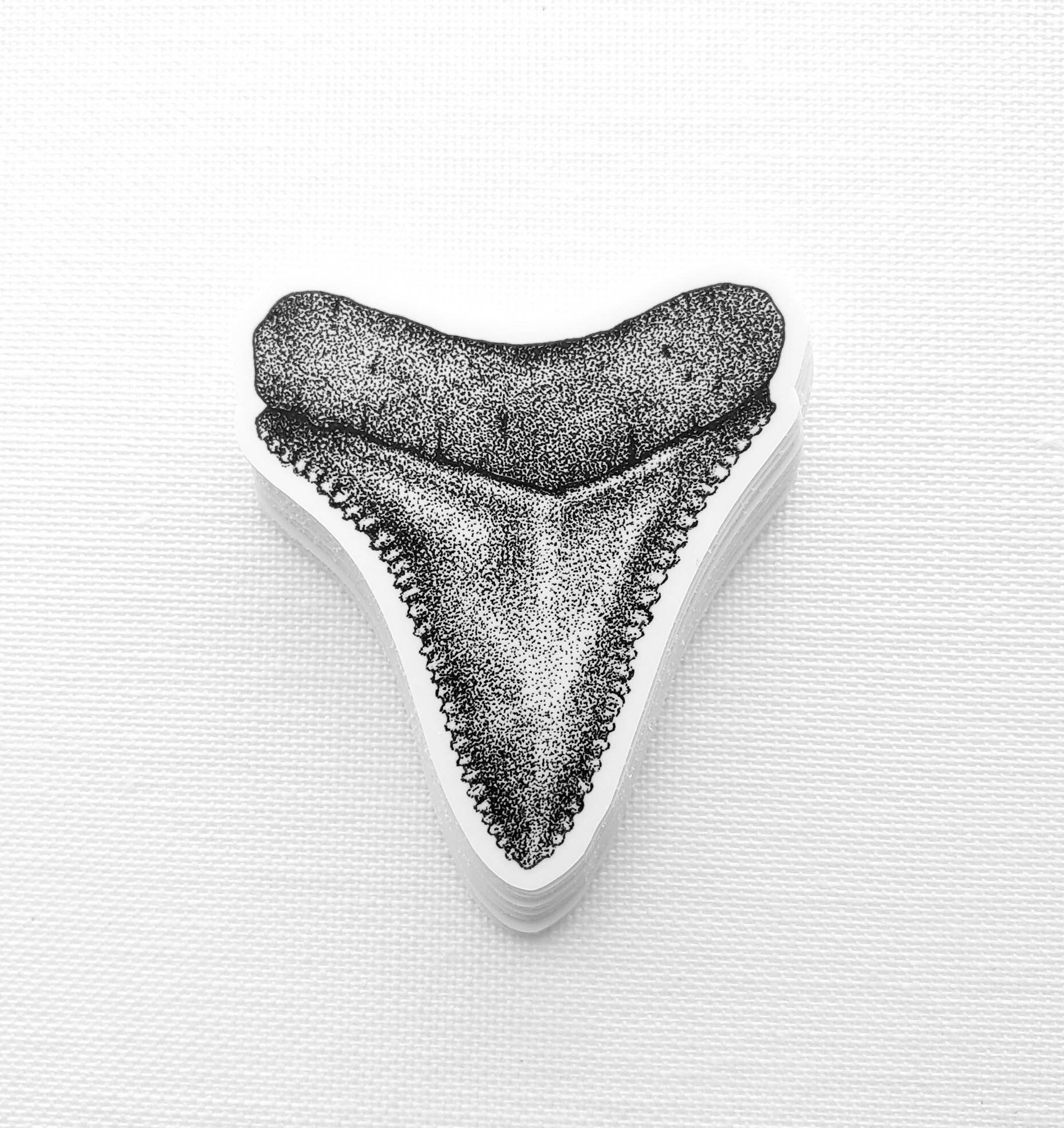 SHARK TOOTH Sticker 3 vinyl Nautical Pointilism - Etsy