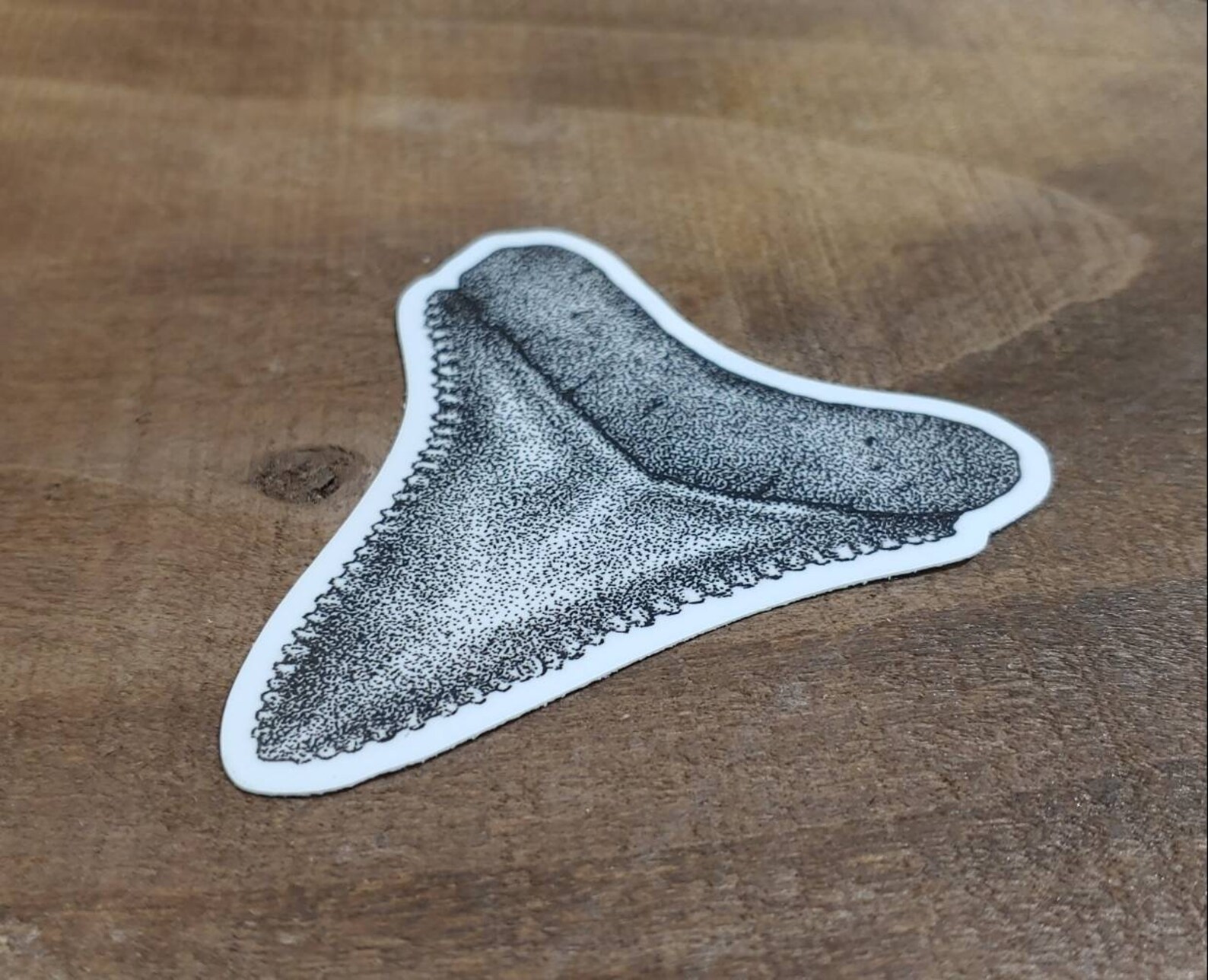 SHARK TOOTH Sticker 3 vinyl Nautical Pointilism | Etsy