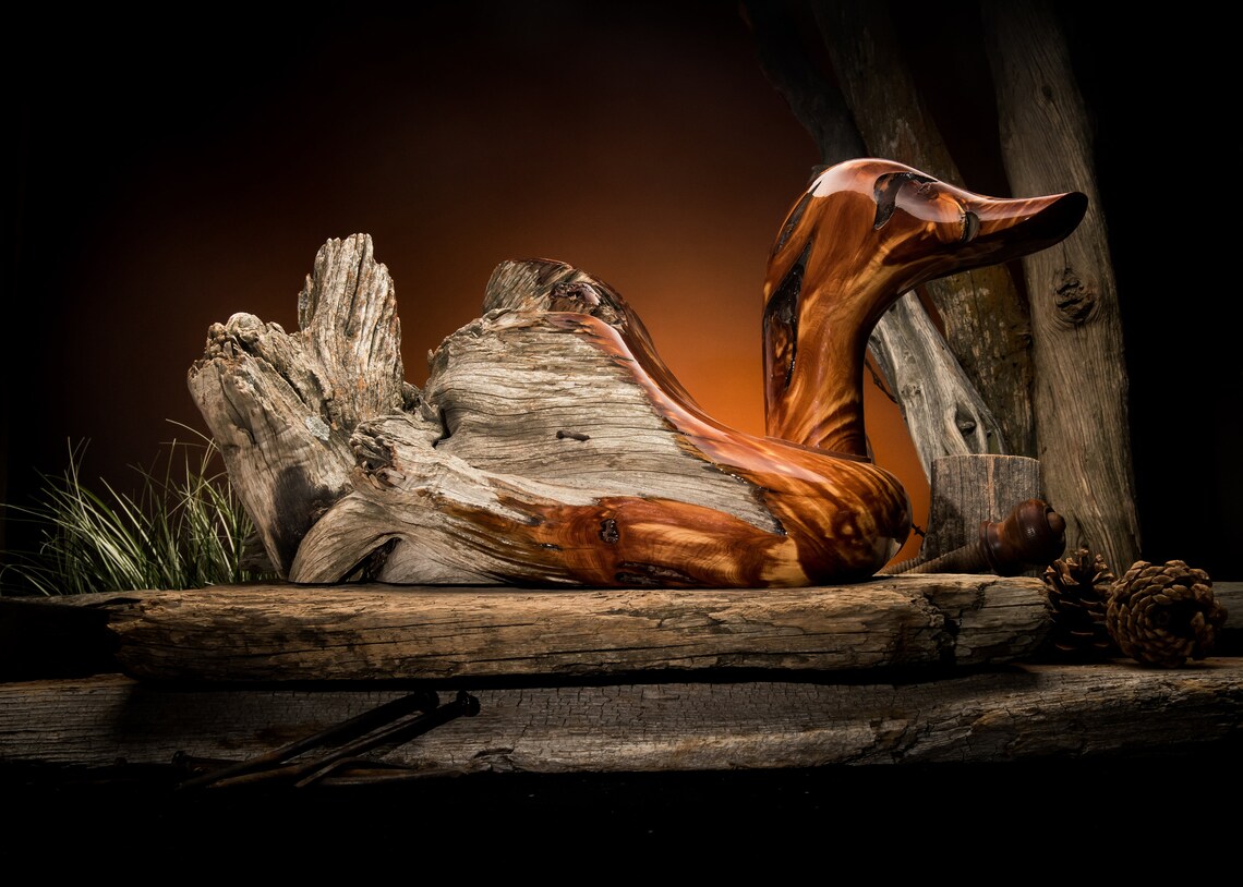 Cedar Fence Post Duck, Rustic Wood Sculpture - Etsy