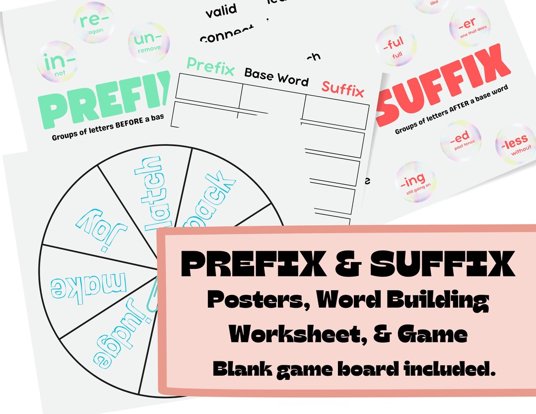 Prefix & Suffix Pack - Etsy