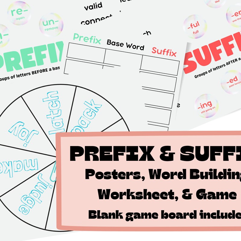 Suffixes Anchor Chart - Etsy