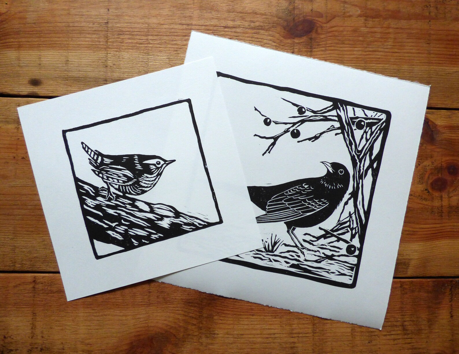 Wren Linocut Print Original Linoprint Bird Art British | Etsy