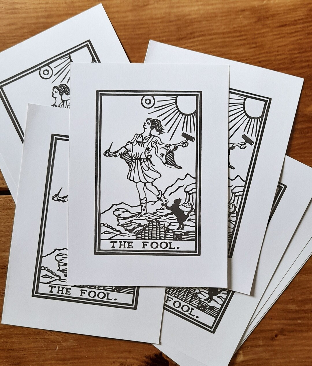 Der Narr Tarot Linoldruck, Original Linoldruck, Printmaker Tarot Karte ...