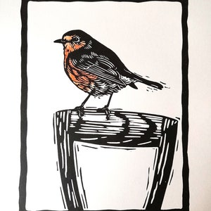 Robin Linocut Print, Original Linoprint, Remembrance/memorial Gift ...