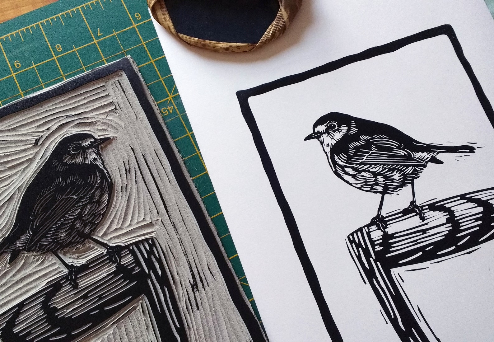 Robin Linocut Print Original Linoprint Remembrance/memorial - Etsy