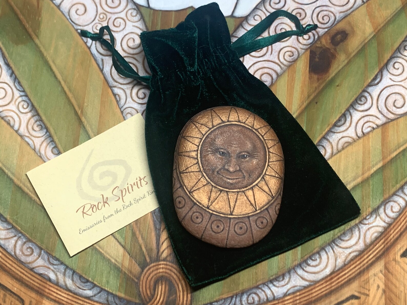 Rock Spirit Gallery: SHINE Sun Rock. Smiling Sun Art on Rock Canvas ...