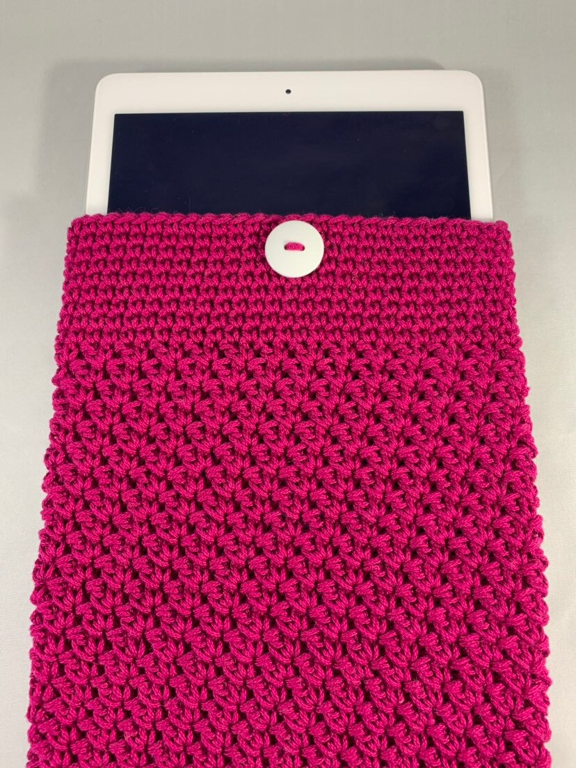 Crocheted iPad /Tablet Case Sleeves with Button Protector Case | Etsy