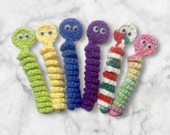 Handmade Crochet Worry Worm/calming/sensory/pocket Hug/anxiety Pet ...
