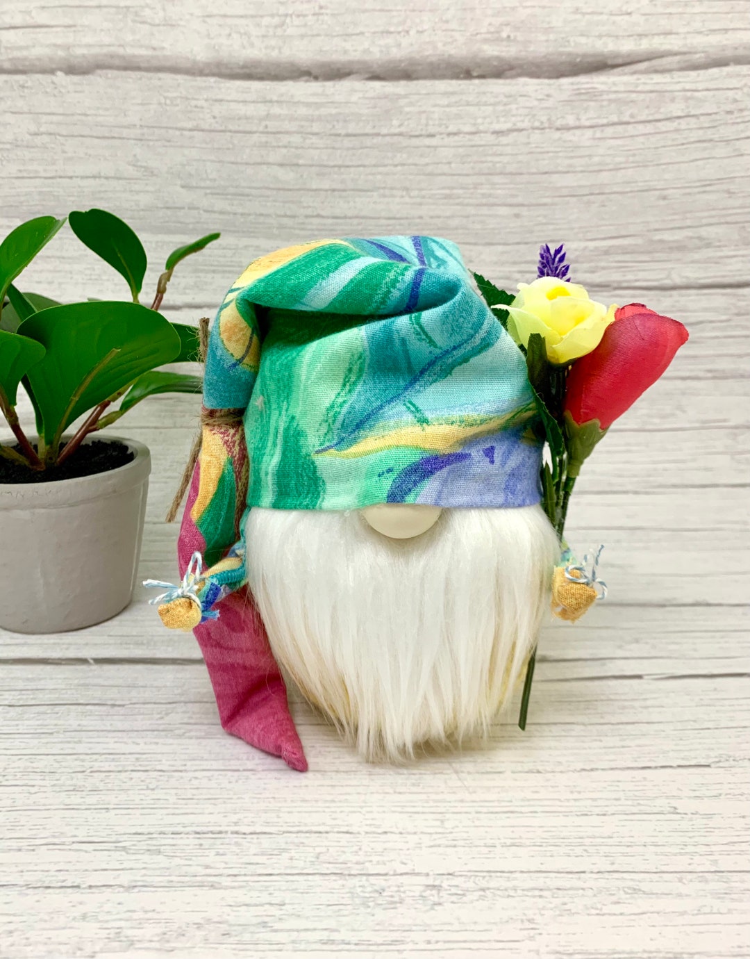 Farmhouse Spring Gnome, Summer Gnome, Flower Gnome, Tiered Tray Decor ...