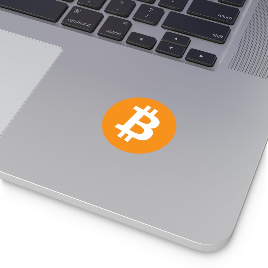 Bitcoin Vinyl Sticker Round Decal, Laptop Sticker, Cryptocurrency Gift ...