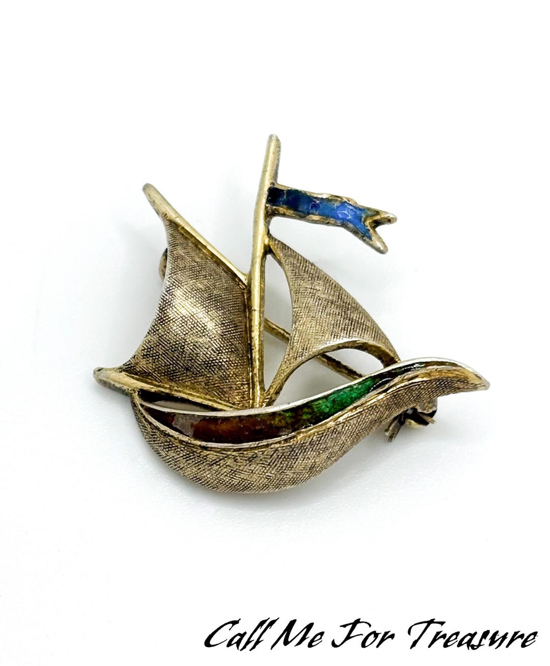 Vintage Alice Caviness Sterling Silver Sail Boat Brooch / Small Pin ...