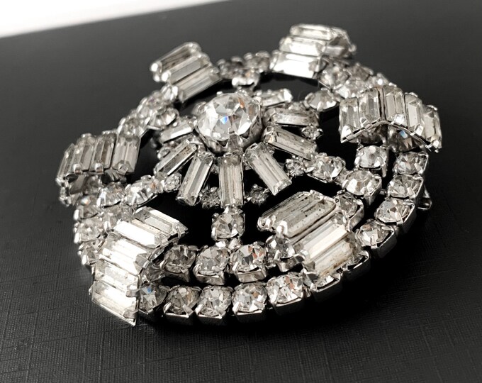 LARGE Vintage Weiss Rhinestone Brooch / Pin / Weiss Jewelry - Etsy