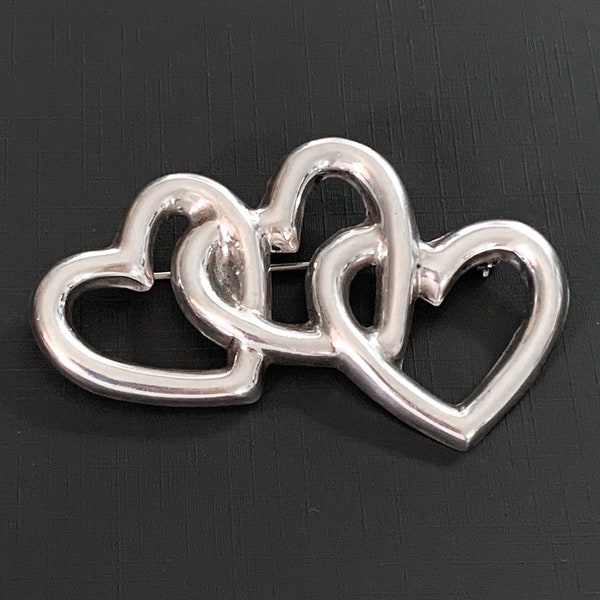 Silver Heart Brooch - Etsy
