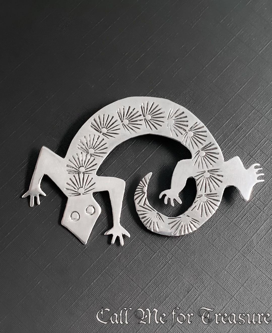 Native American Navajo G. Nelson Sterling Silver Lizard Brooch ...