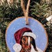 Goat in Santa Hat Wood Christmas Tree Ornament Decoration Hand Made ...