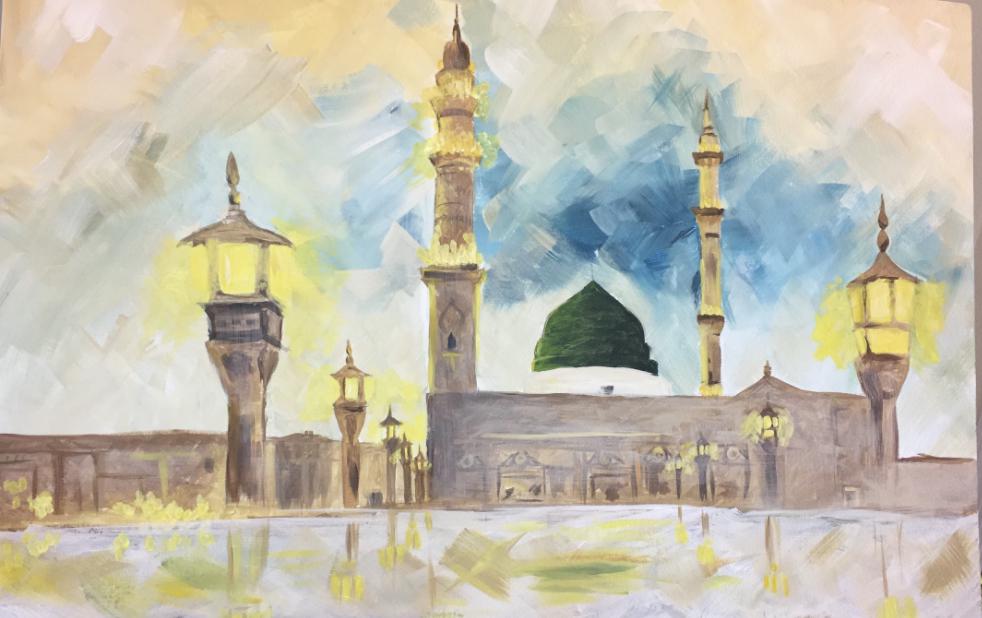 Custom Painting Islamic Mosque Calligraphy Gift New Home Hajj Hifz ...