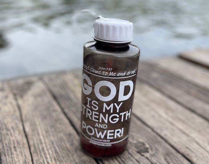 Motivational Bible Verse Water Tracking Bottle 36oz. Dishwasher Safe ...