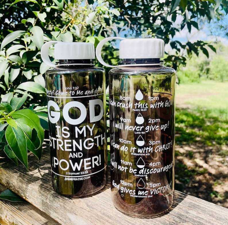 Scripture Water Bottle With Time, Motivational Christian Gift, 36 Oz ...