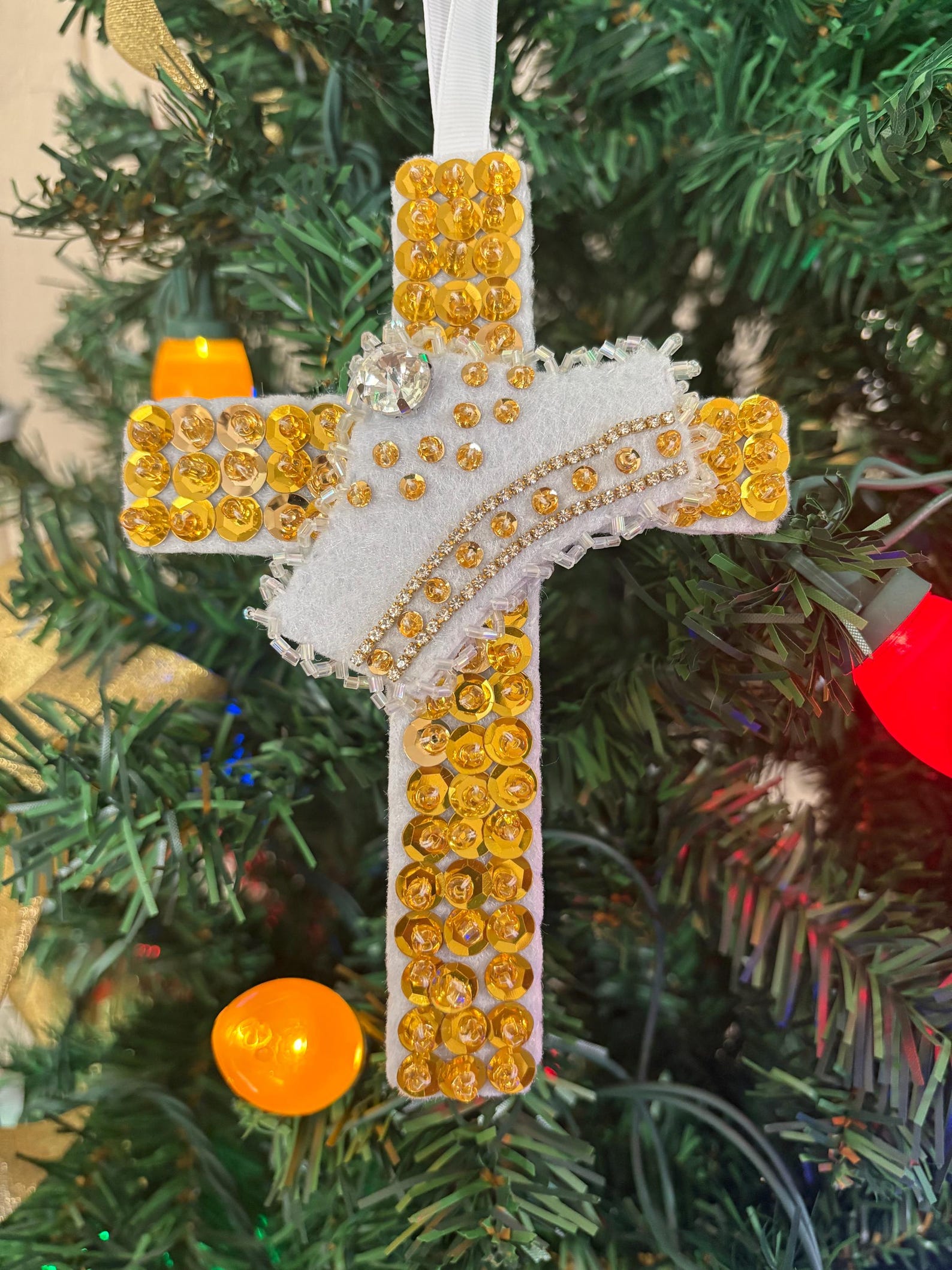 Christmas Christmonogram Cross and Crown Handmade Ornament - Etsy