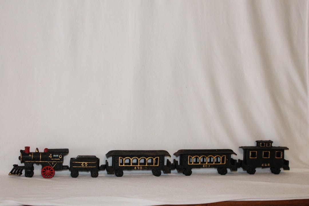 Cast Iron Toy Train Set - Etsy