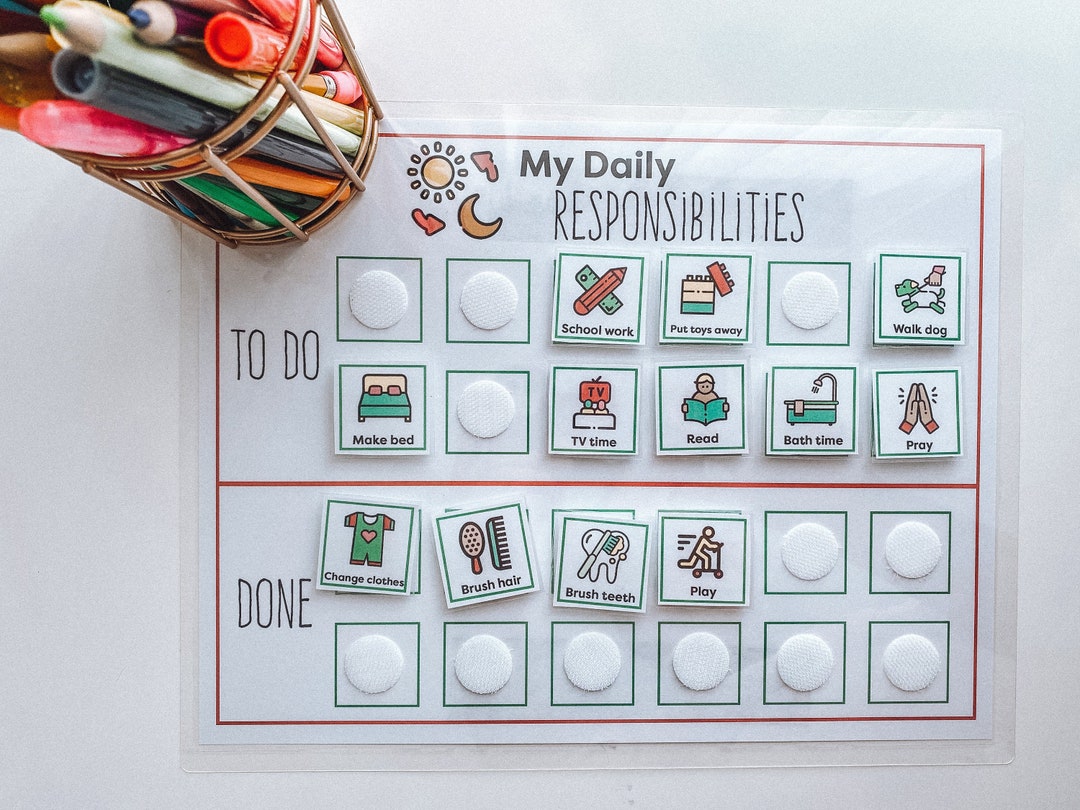 Kids Daily Chores Chart: Homeschool Planner (PDF) - Etsy