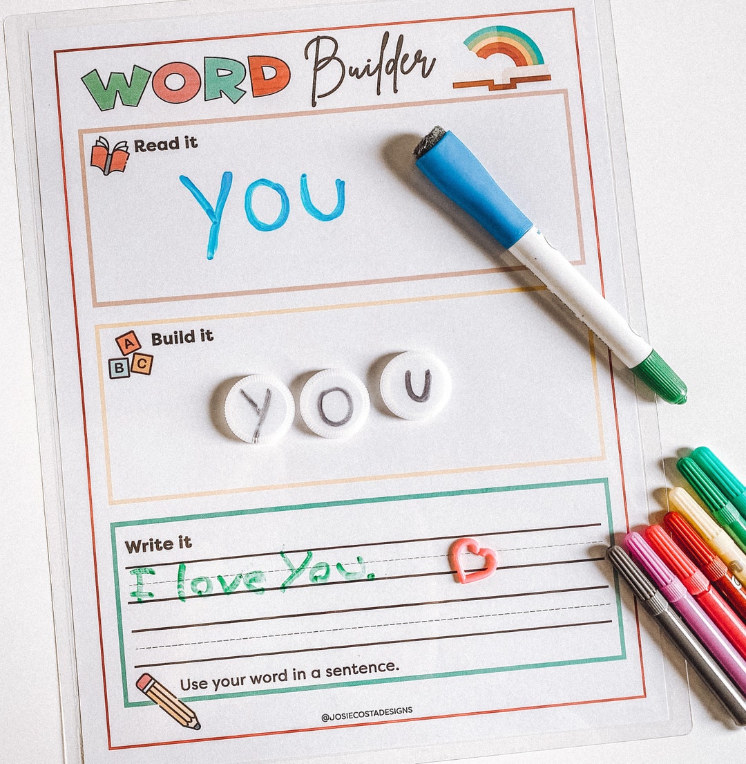 Sight Word & Number Builder Kids Printable Activity | Learn Math ...