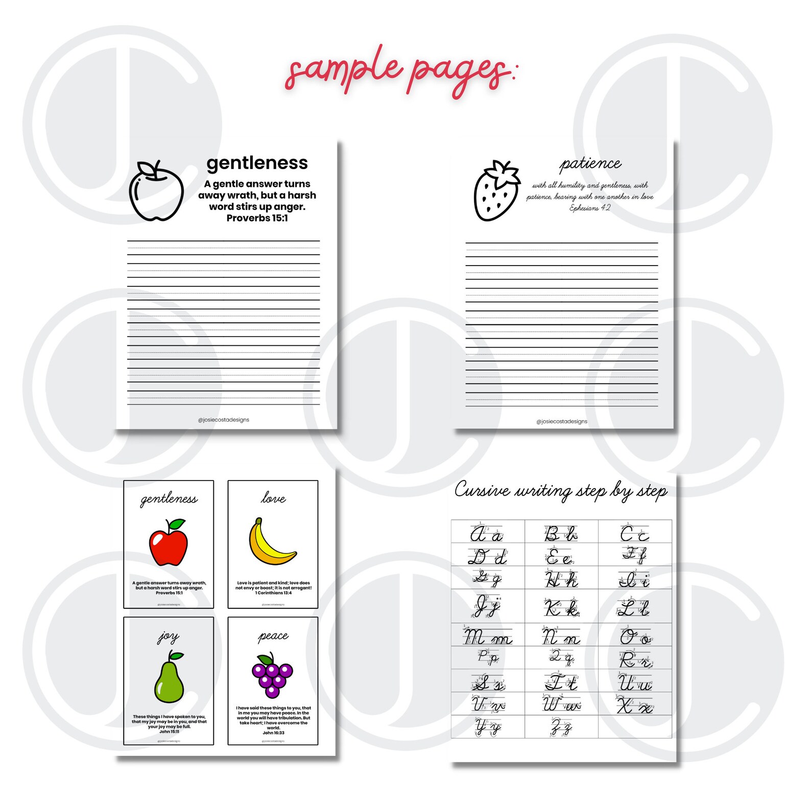 Instant Download, FRUITS of the SPIRIT Bible Verse Activity Pack ...