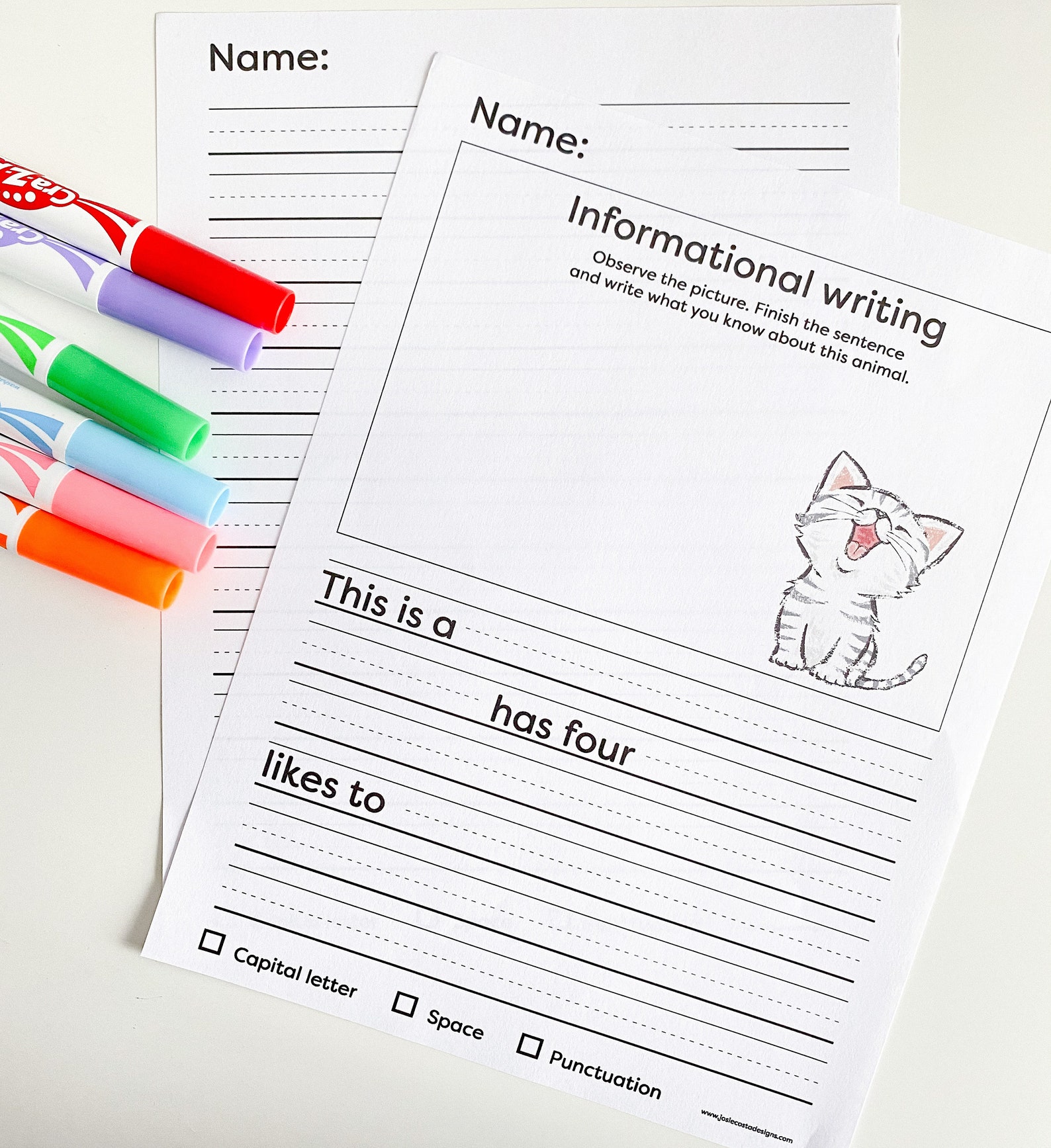 Kids Writing Paper - Instant Download - Opinion, Informational and ...