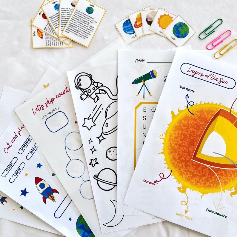 Solar System Printable Activity Bundle Pack | Space Games, Space Kids ...