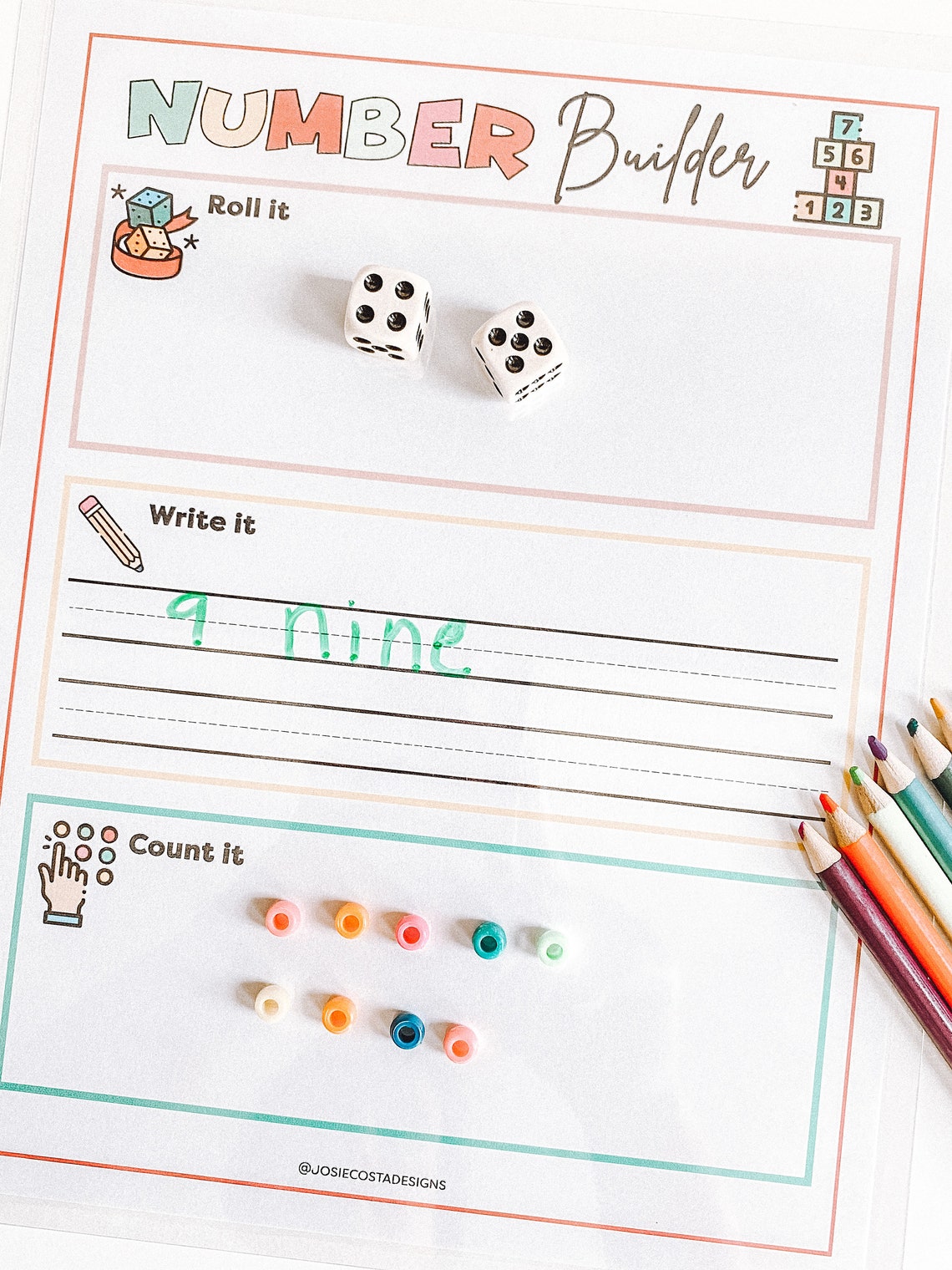 Sight Word & Number Builder Kids Printable Activity Learn - Etsy