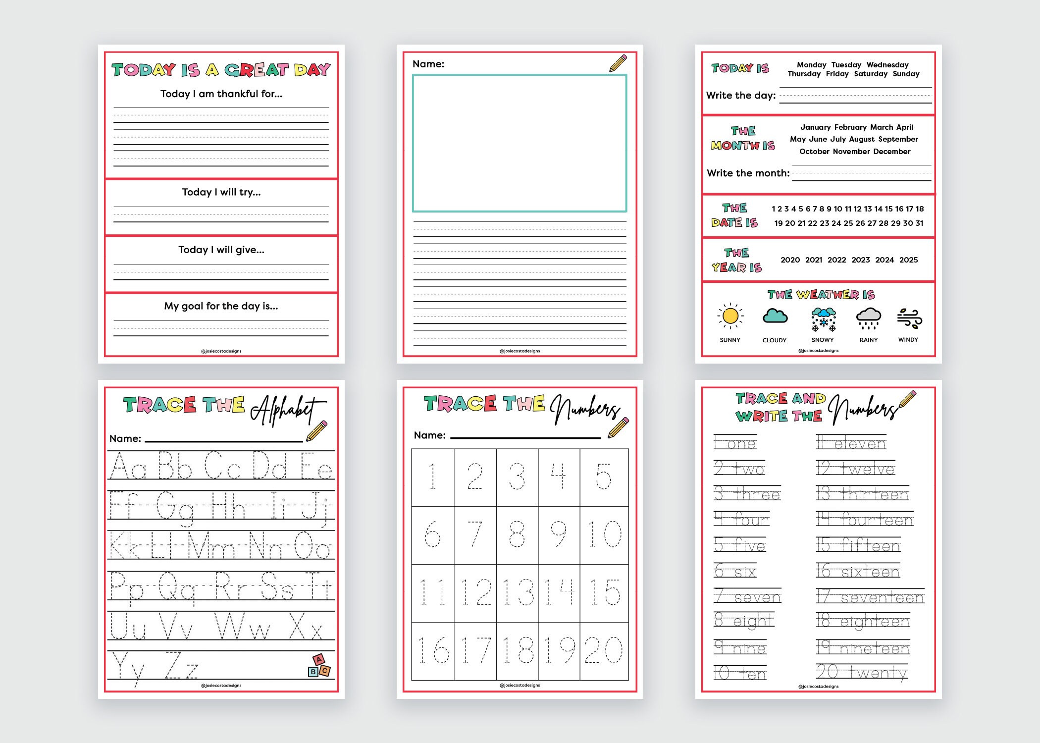 Alphabet & Number Tracing Bundle: Homeschool Printable Activity (PDF ...