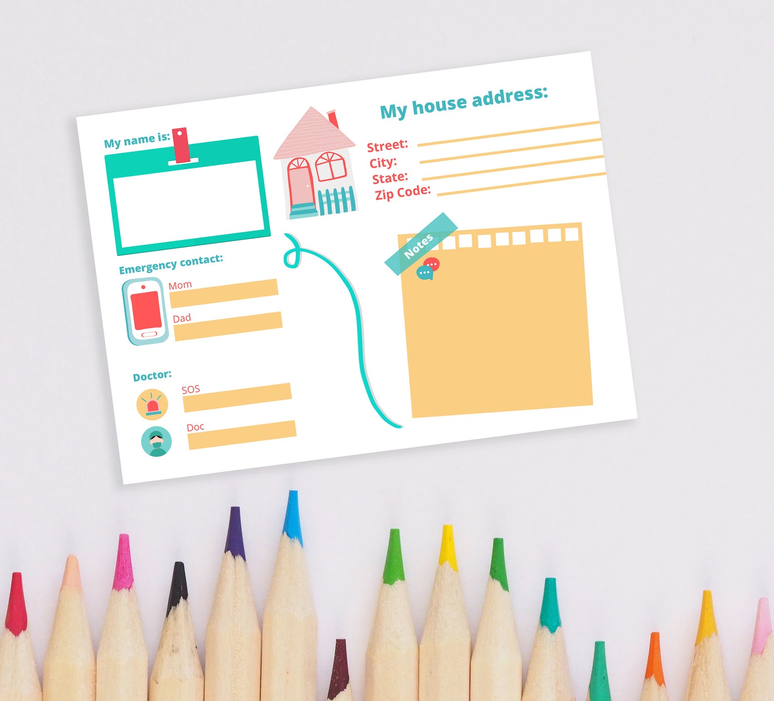 I Know My Address Reusable Learning Sheet | Phone Number and Address ...