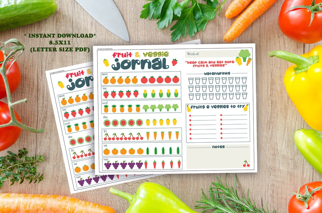 Planner for Kids | Fruit & Veggie Journal - Etsy