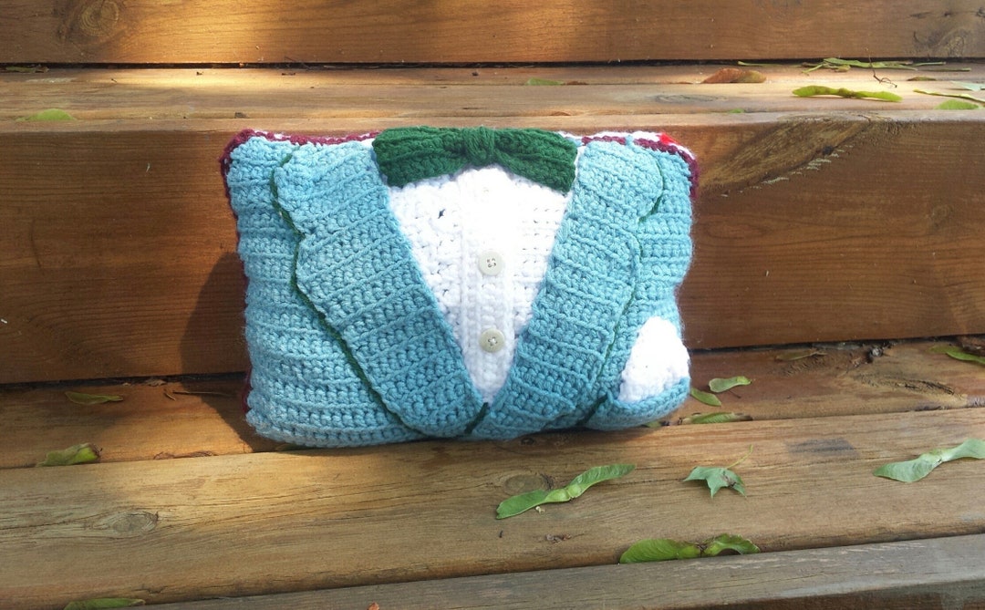 Crocheted Tuxedo Pillow: Reversible Novelty Decor - Etsy