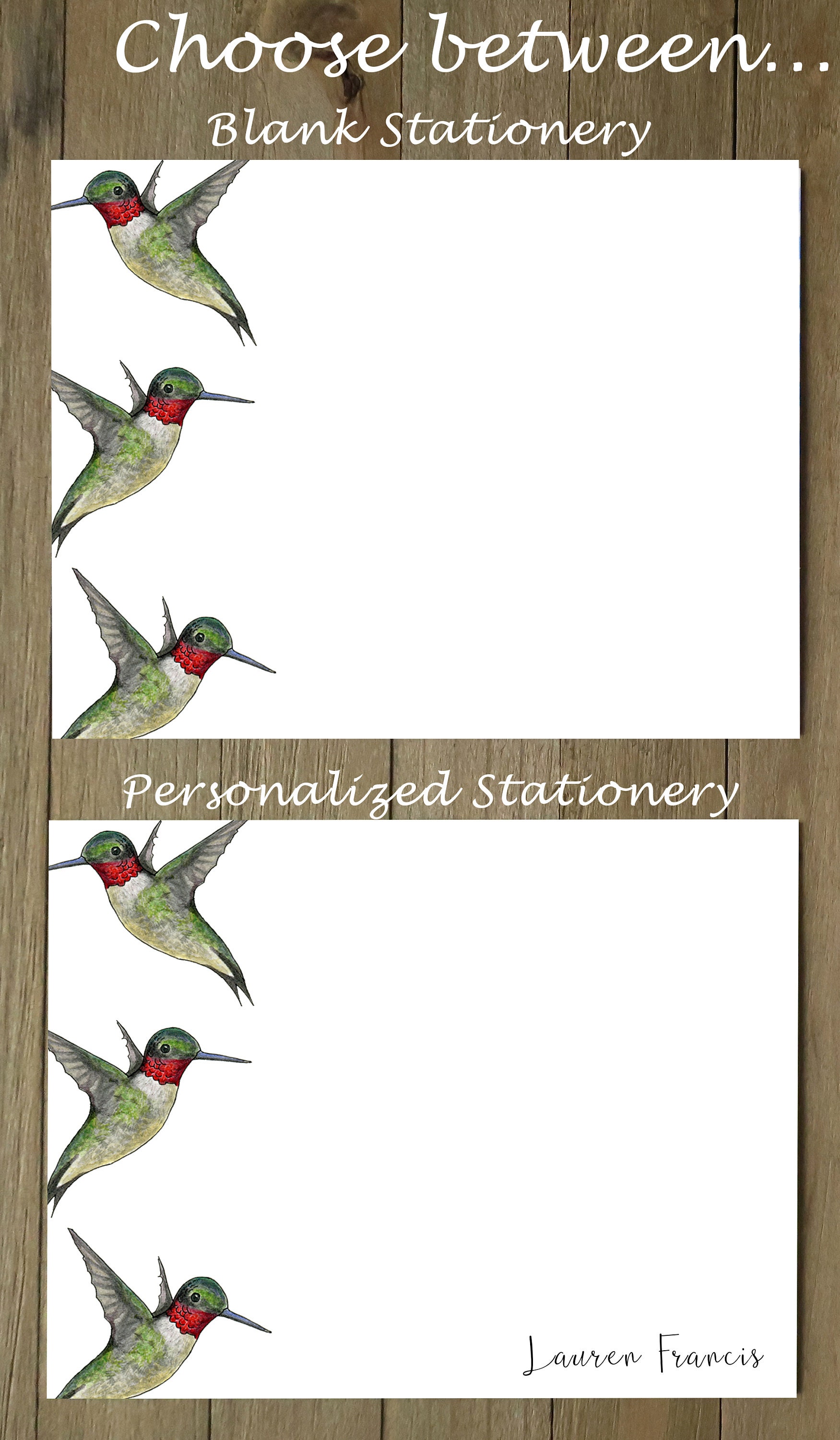 Hummingbird Stationery Personalized or Blank Stationery | Etsy