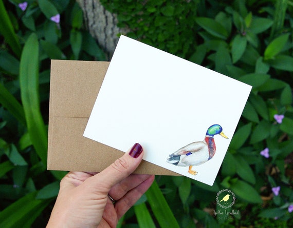 Mallard Duck Stationery Mallard Duck Note Cards Flat Note | Etsy