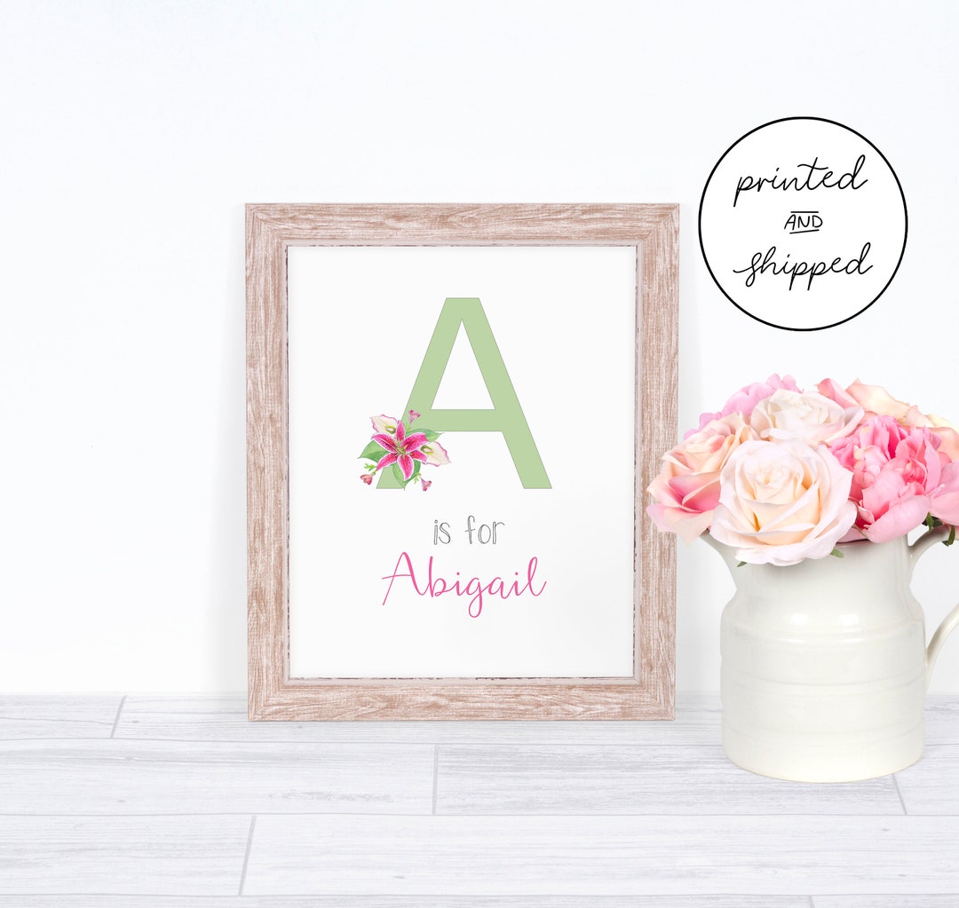 Stargazer and Calla Lily Intial Print Nursery Print - Etsy