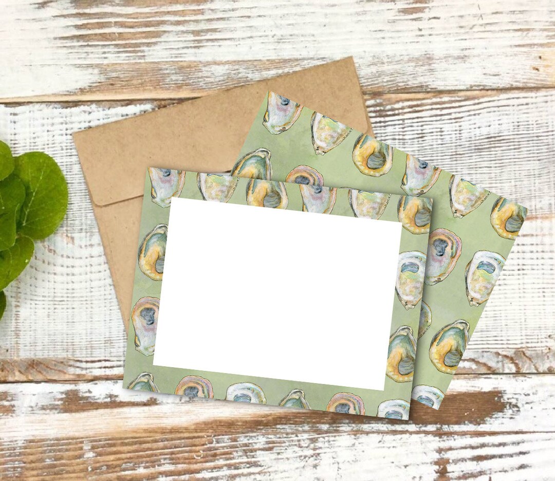 Oyster Stationery Cards - Oyster Note Cards - Flat Note Cards and ...