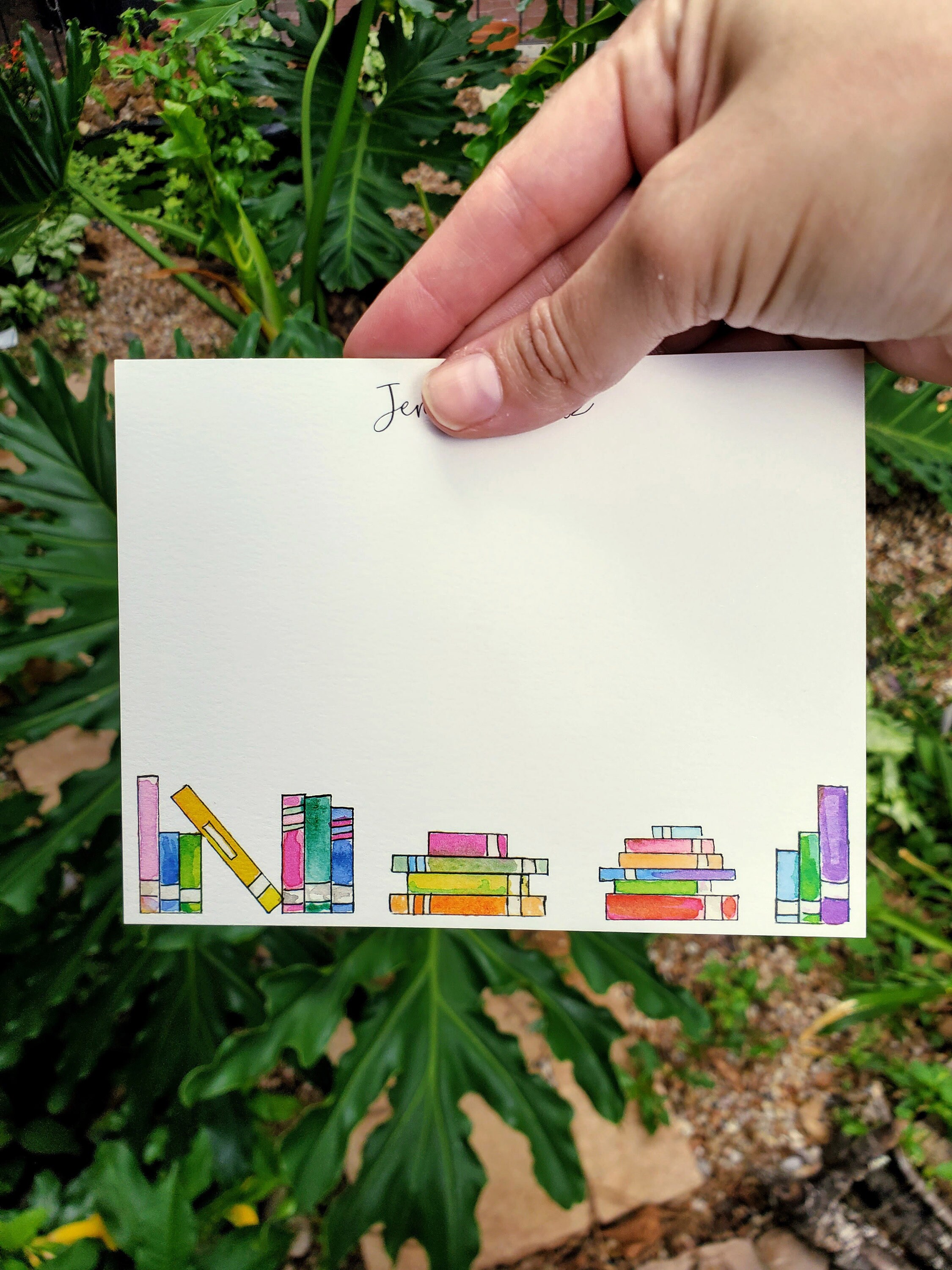Librarian Bookstore Library Stationery Note Cards flat - Etsy