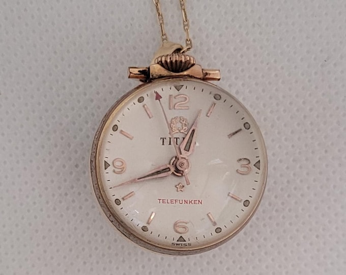 Personalized Pendant Watch Custom Engraved Necklace Watch Blue Enamel ...