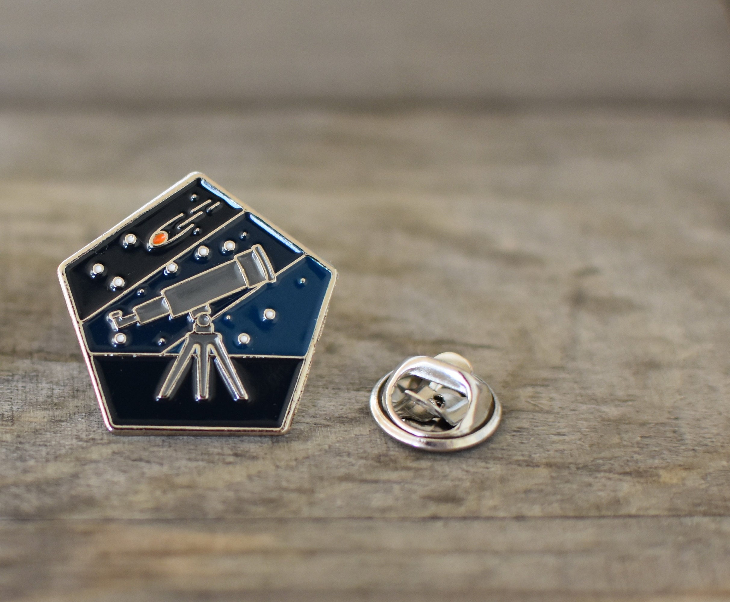 Telescope Enamel Pin - Etsy